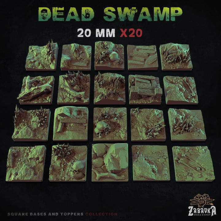 3D Printable Dead Swamp [Square] - Bases and Toppers (The 9th Age) by ...